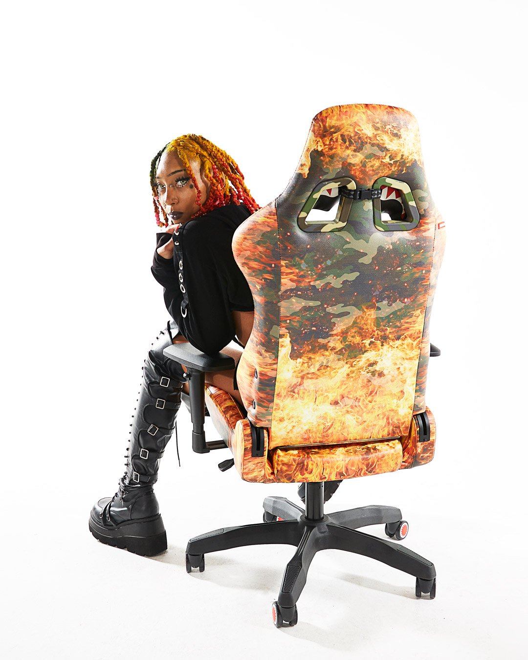 FIRE CAMO GAMING CHAIR - SUPER RARE – SPRAYGROUND®